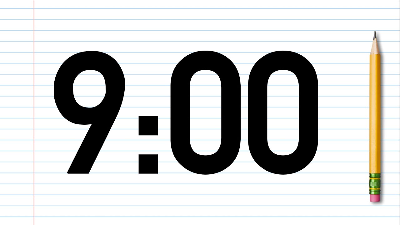 9 Minute Simple Pencil and Notebook Timer (Calm Synth Tones at End ...