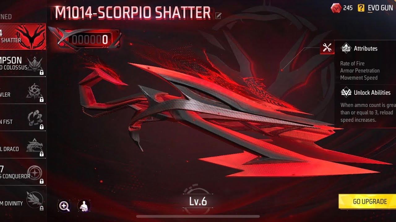 Free Fire new gun skin event 😱😱, New M1014 Scorpio Gun skin, how much ...