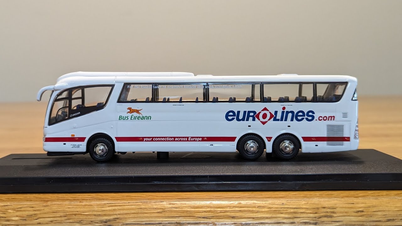 Oxford Diecast Omnibus Scania Irizar PB coach Bus Eireann Eurolines 🇮🇪 - YouTube
