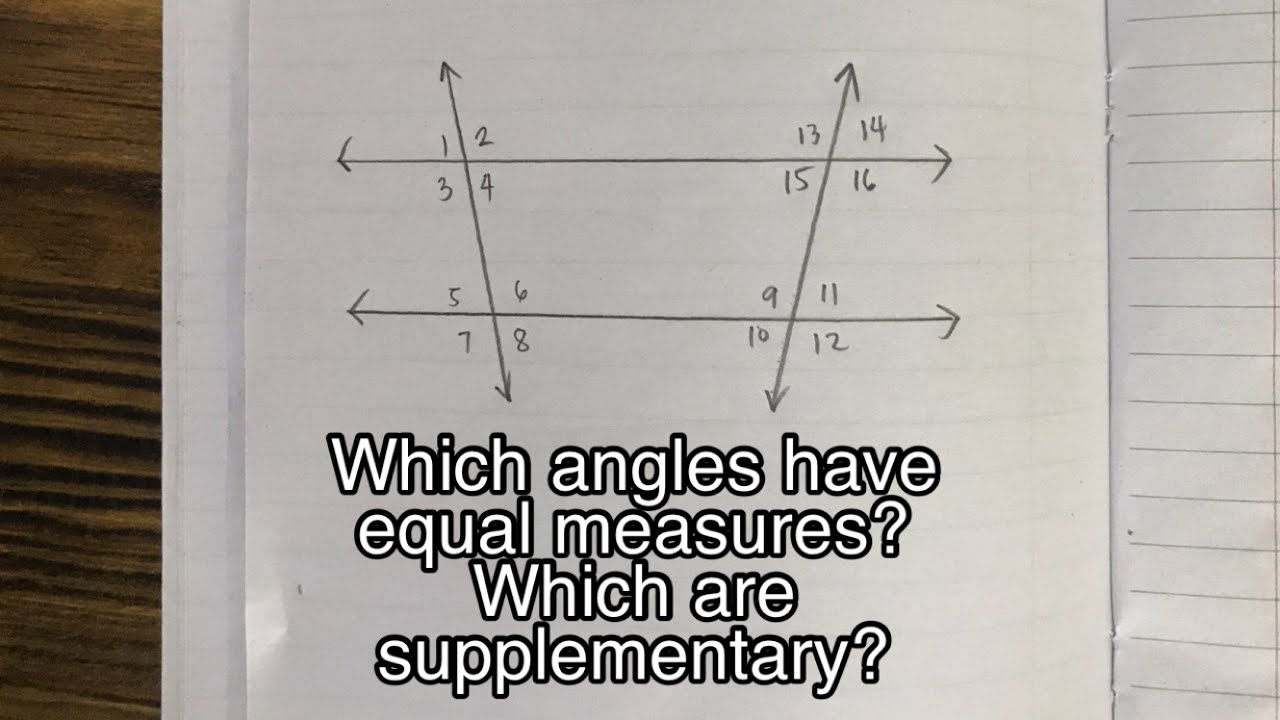 Congruent and Supplementary Angles - YouTube