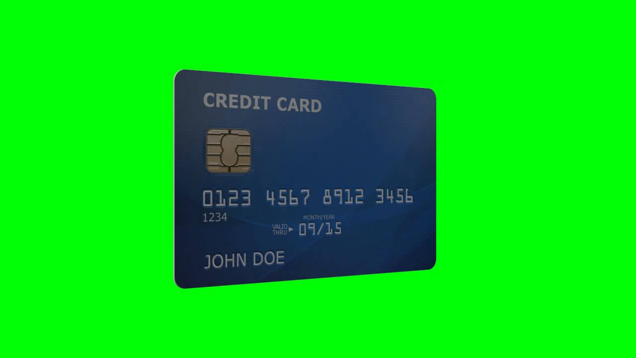 blue color credit card in green screen free stock footage - YouTube