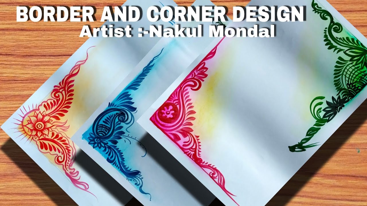 Border and corner design for students project Khata. practical Khata ...