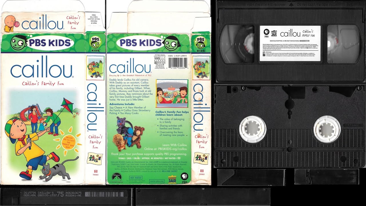 Caillou - Caillou's Family Fun (2005, VHS, USA) (Sticker White Label ...