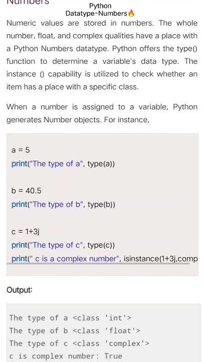 Datatype Numbers Pythonintro Pythonprogramming Python Pythonforbeginners Pythondatatypes 🔥