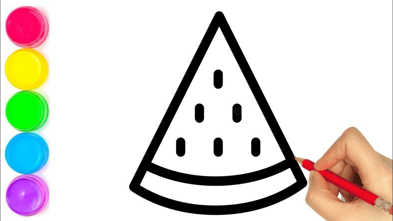 HOW TO DRAW A WATERMELON DRAWING VERY EASY STEP BY STEP - YouTube