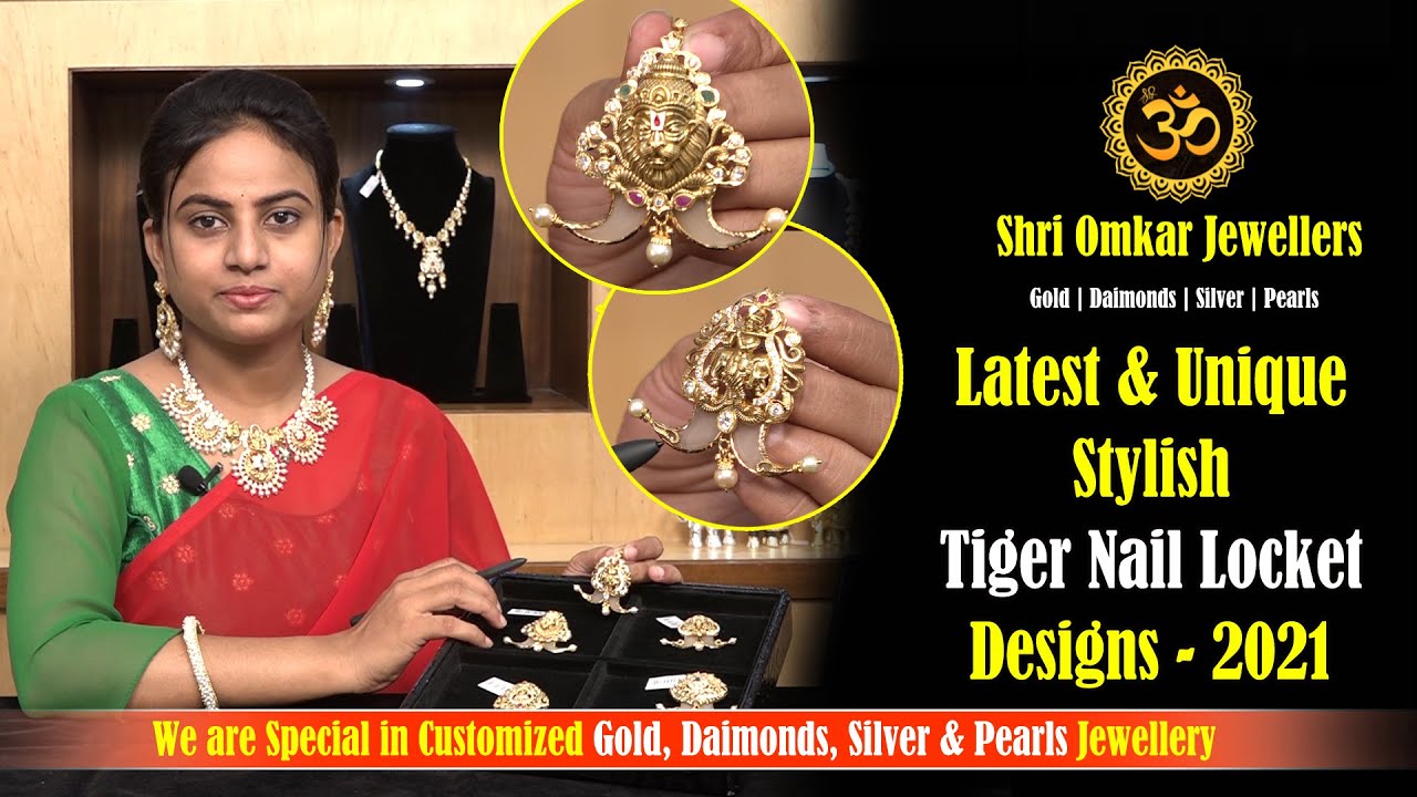 Latest Stylish Tiger Nail Locket Designs | Tiger Neck Pendant Designs ...