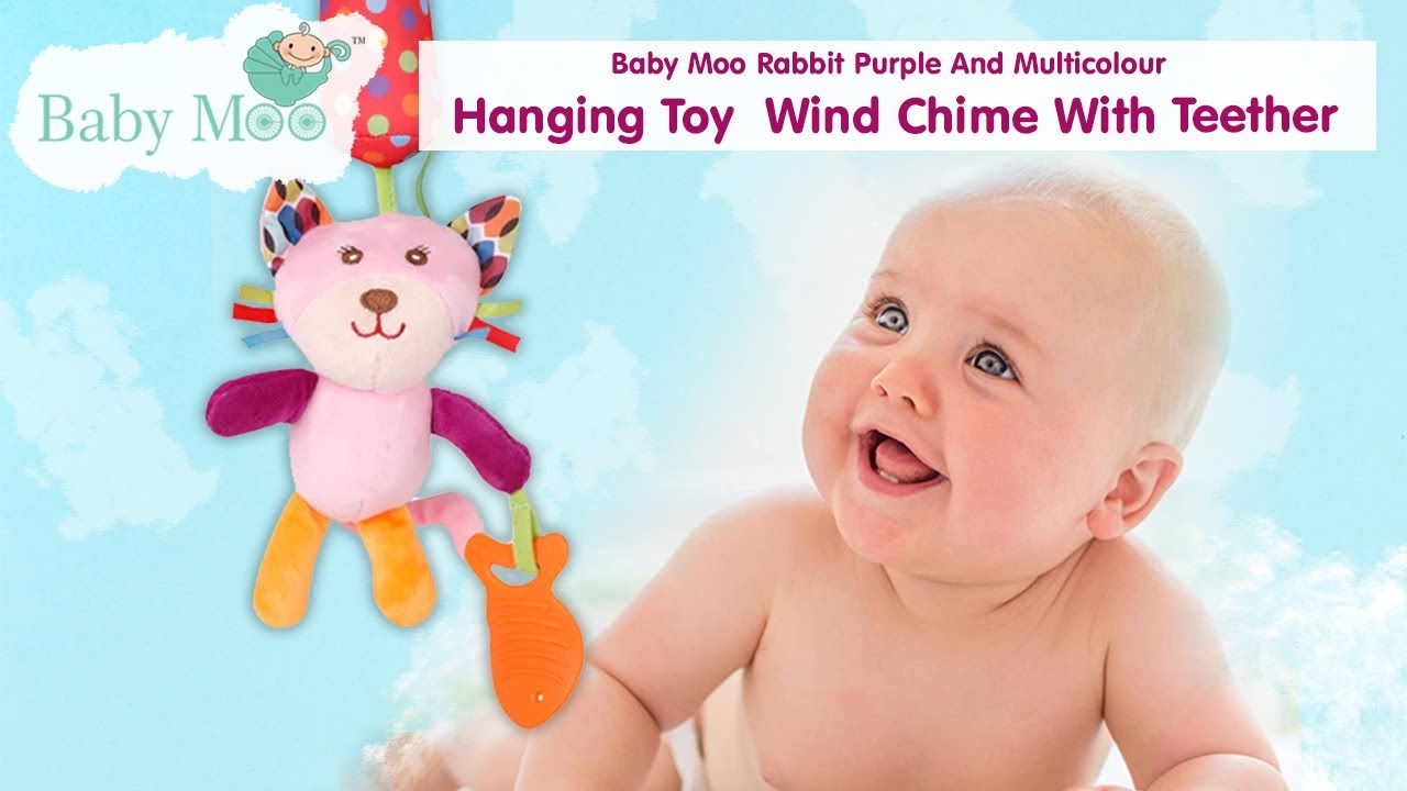 Baby Moo Rabbit Purple And Multicolour Hanging Toy Wind Chime With ...