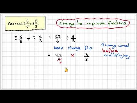 Fractions the division of mixed numbers - YouTube