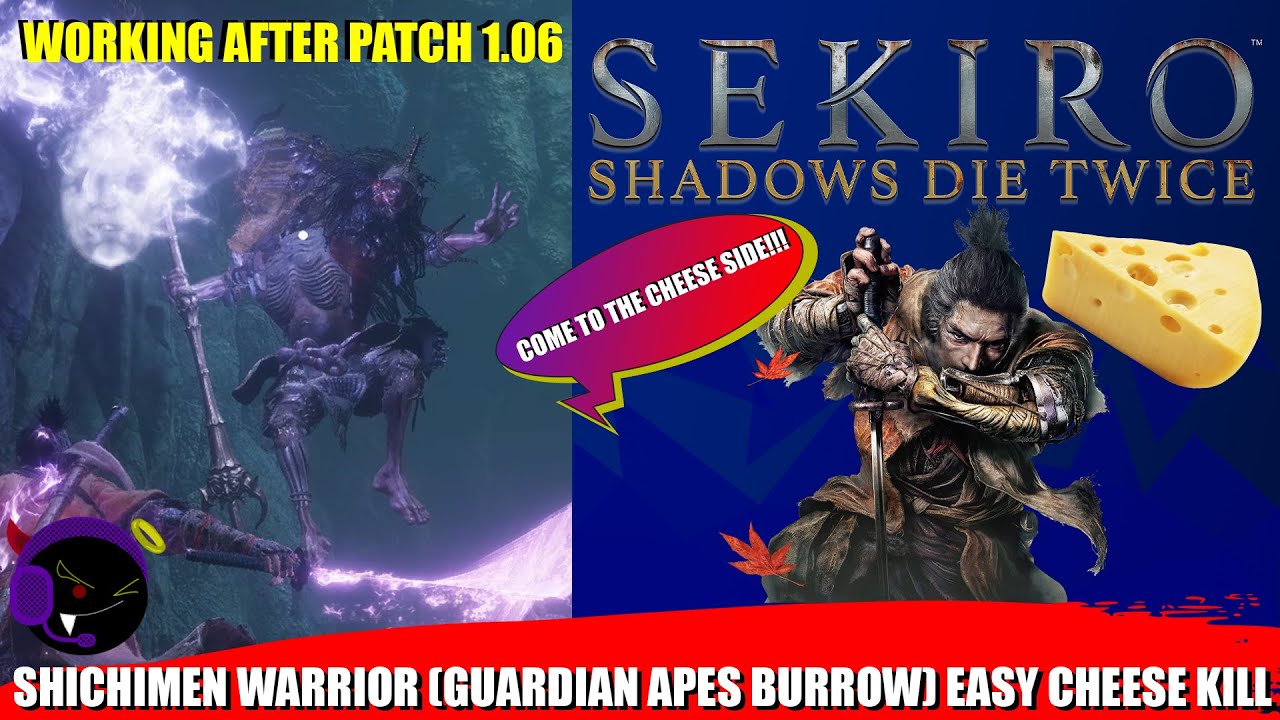 Sekiro - Shichimen Warrior (Guardian Apes Burrow) Easy Cheese Kill ...