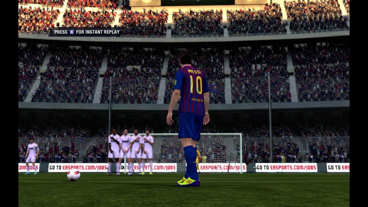 Messi FIFA 12 free kick goal - YouTube
