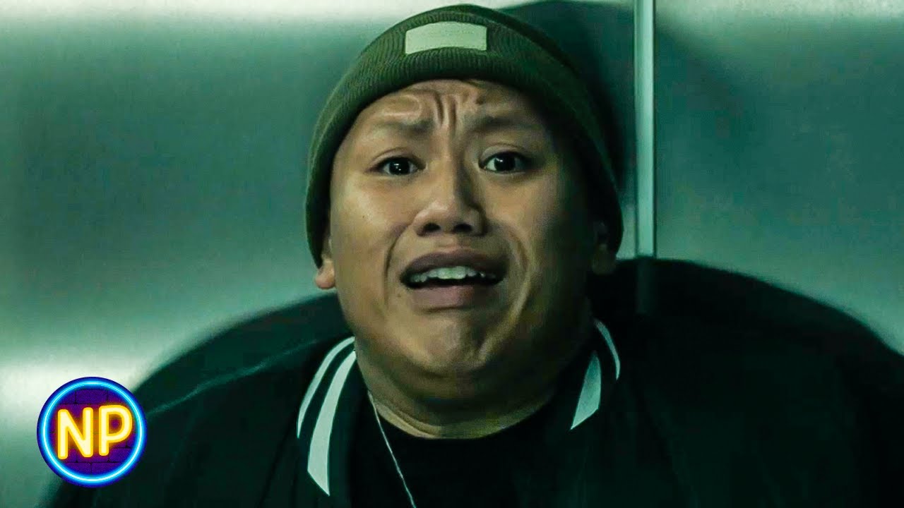 The Fool Corners Paxton in an Elevator | Tarot (2024) | Now Playing ...