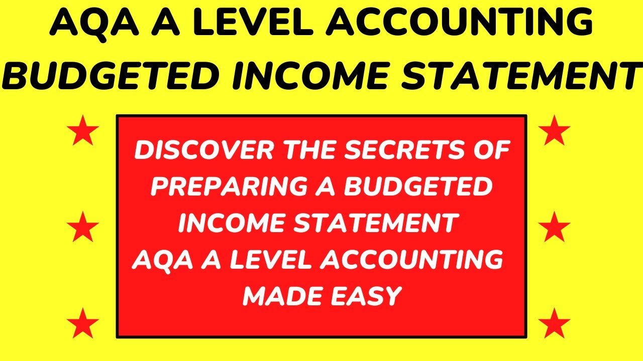 AQA A Level Budgeted Income Statements Explained Easy Examples and Exam ...