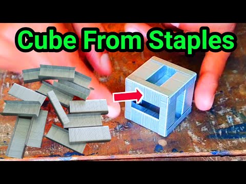 Cube Making From Staples || स्टैपलर के कांटे से घन बनाना सीखें // how ...
