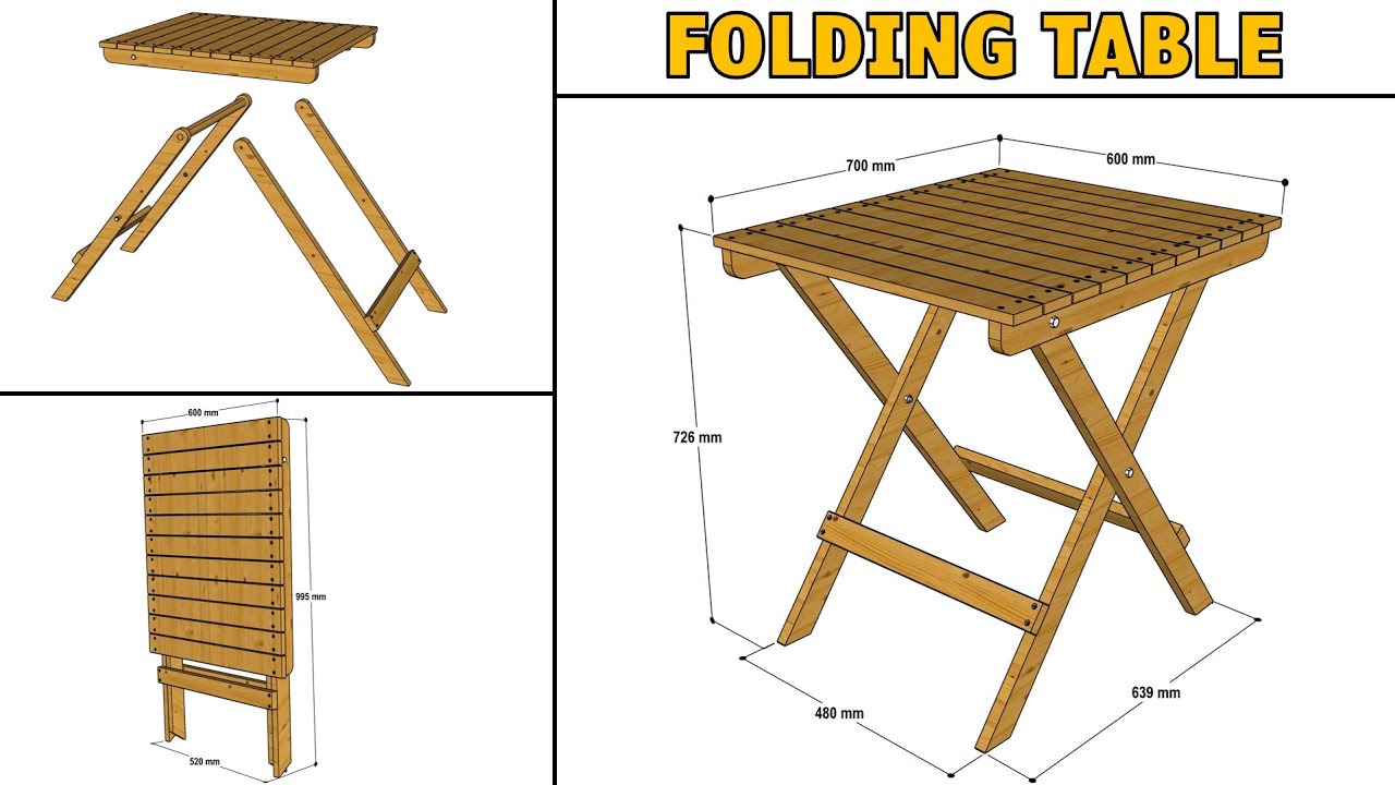 HOW TO MAKE A FOLDING TABLE STEP BY STEP | #diywoodworking # ...