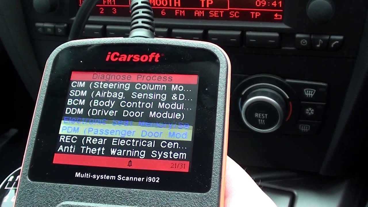 Vauxhall Opel Vectra C Menu Module Coverage iCarsoft i902 Diagnostic ...