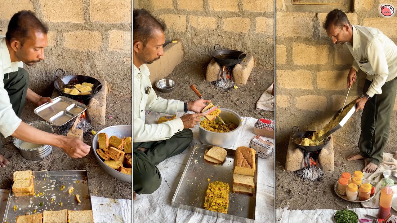 Bread Pakoda Recipe || Village Style Bread Pakoda Recipe || Aloo Bread ...