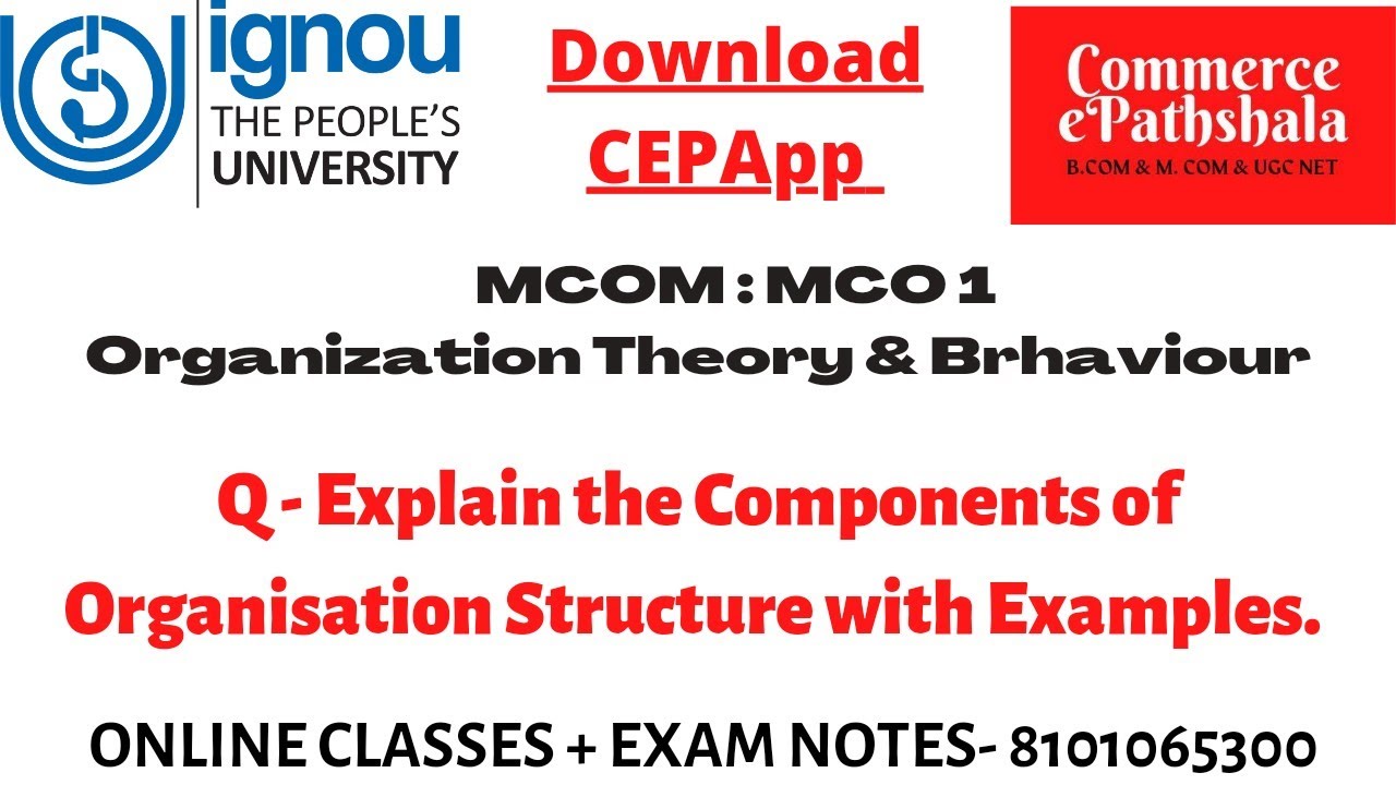 IGNOU MCOM MCO 1 Q EXPLAIN THE COMPONENTS OF ORGANISATION ignou-mcom-mco-1-q-explain-the-components-of-organisation