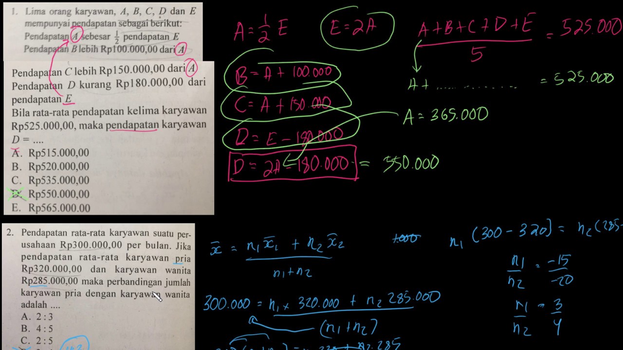 Pembahasan Soal UN Rata-Rata Gabungan | Statistika - YouTube