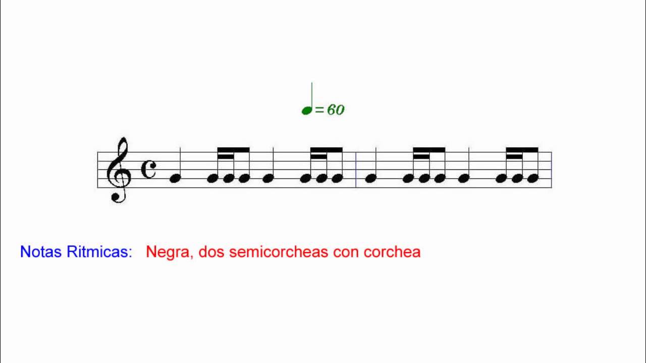 Curso de Notas Ritmicas (Solfeo) - Negra dos semicorcheas corchea - YouTube