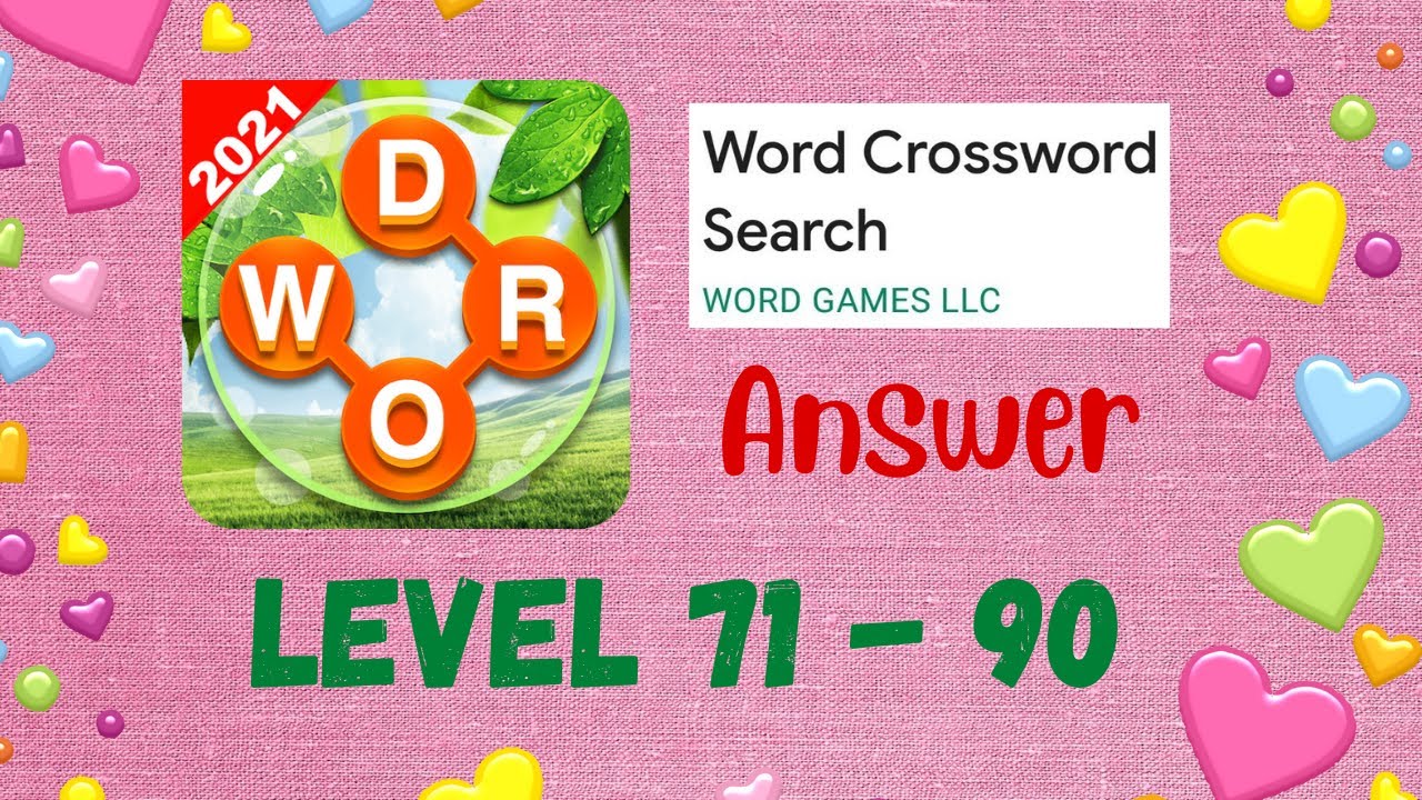 Word Crossword Search - Level 71-90 | TUTORIAL | ANSWER # ...