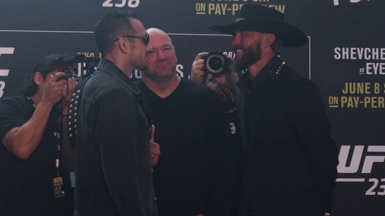UFC 238 Media Day: Tony Ferguson vs. Donald Cerrone Face Off - YouTube