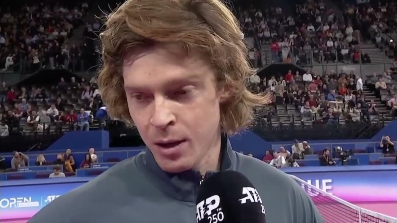 Andrey Rublev vs Nikoloz Basilashvili on court Interview | Montpellier Open 2025 - YouTube