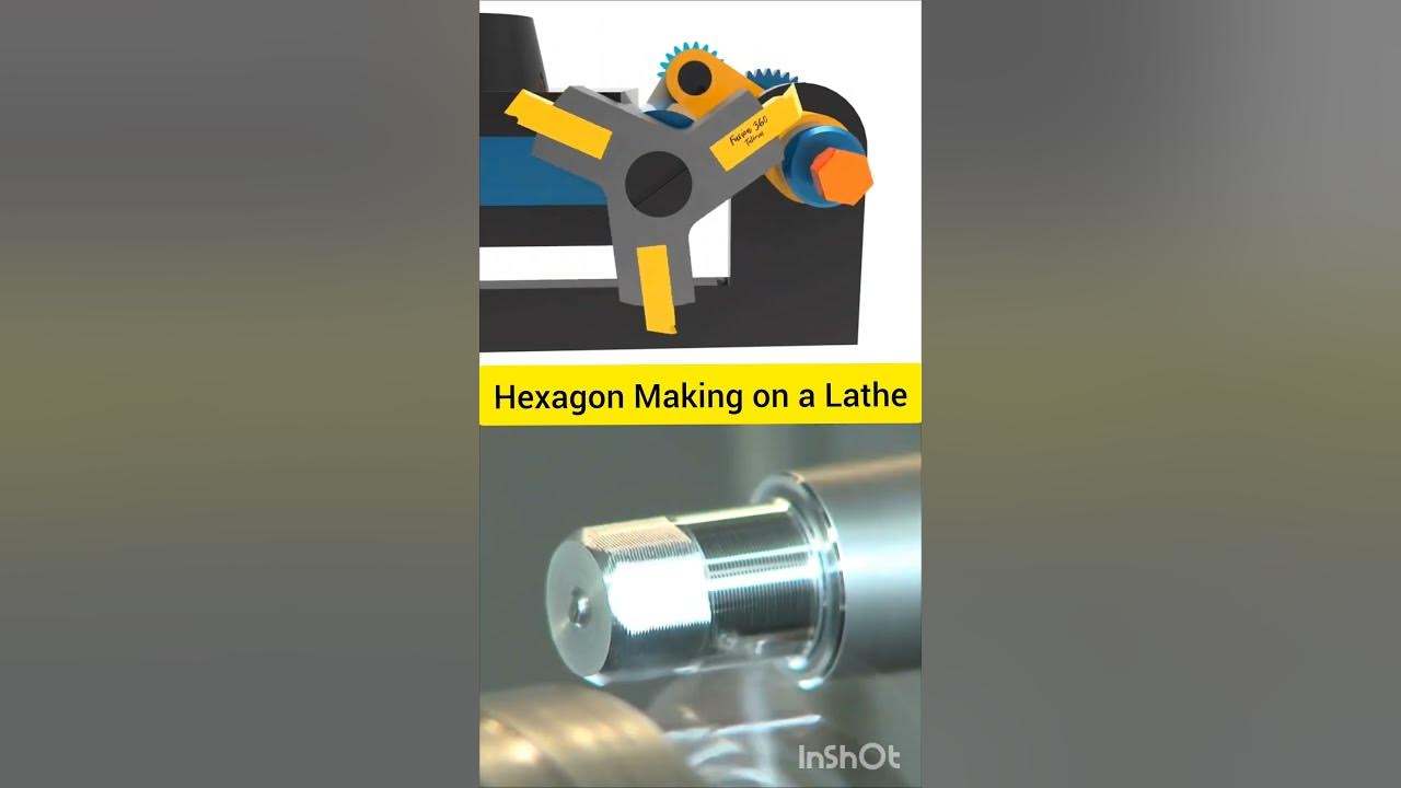 Hexagon Making on a Lathe #technology #cnc #mechanical #machine # ...