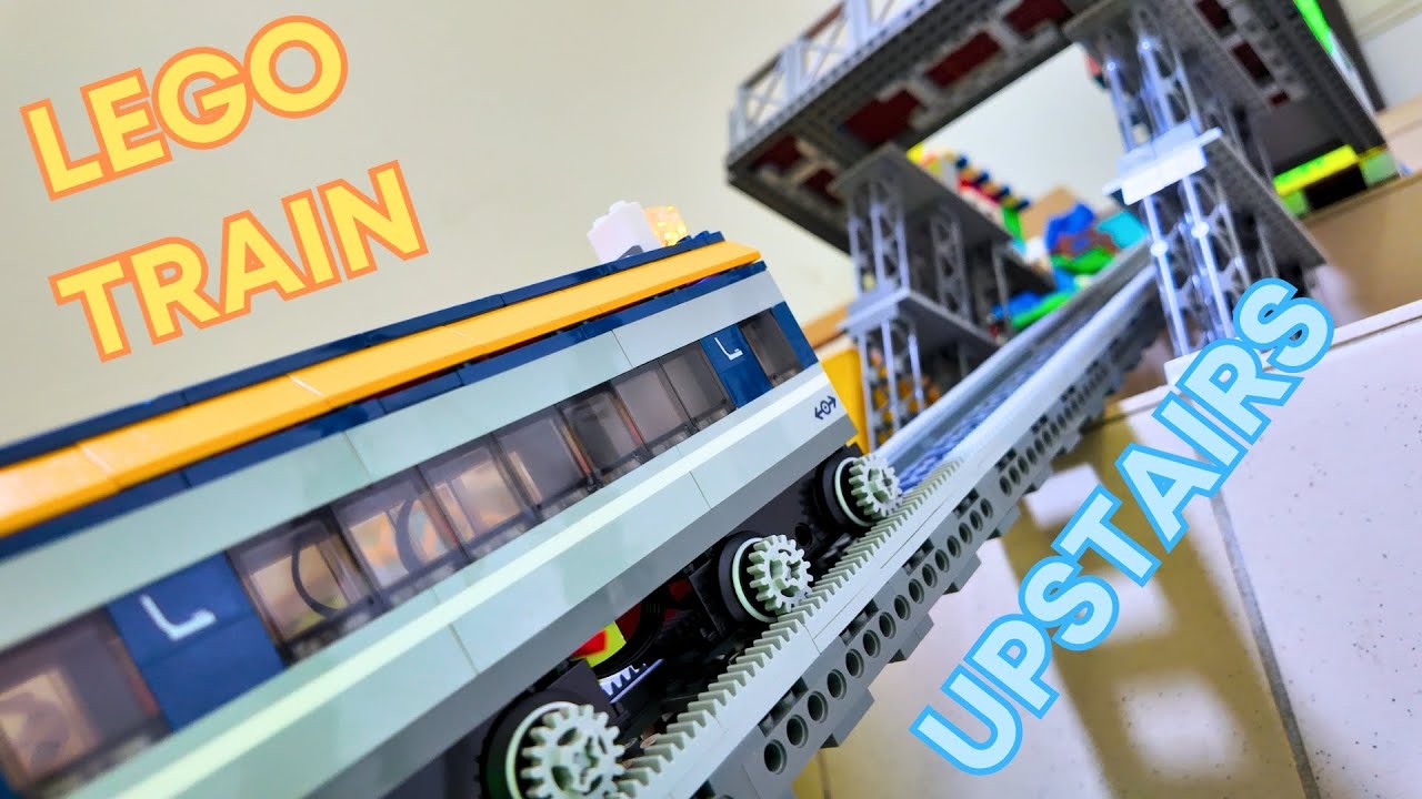 Lego train climb stairs / cog railway - YouTube