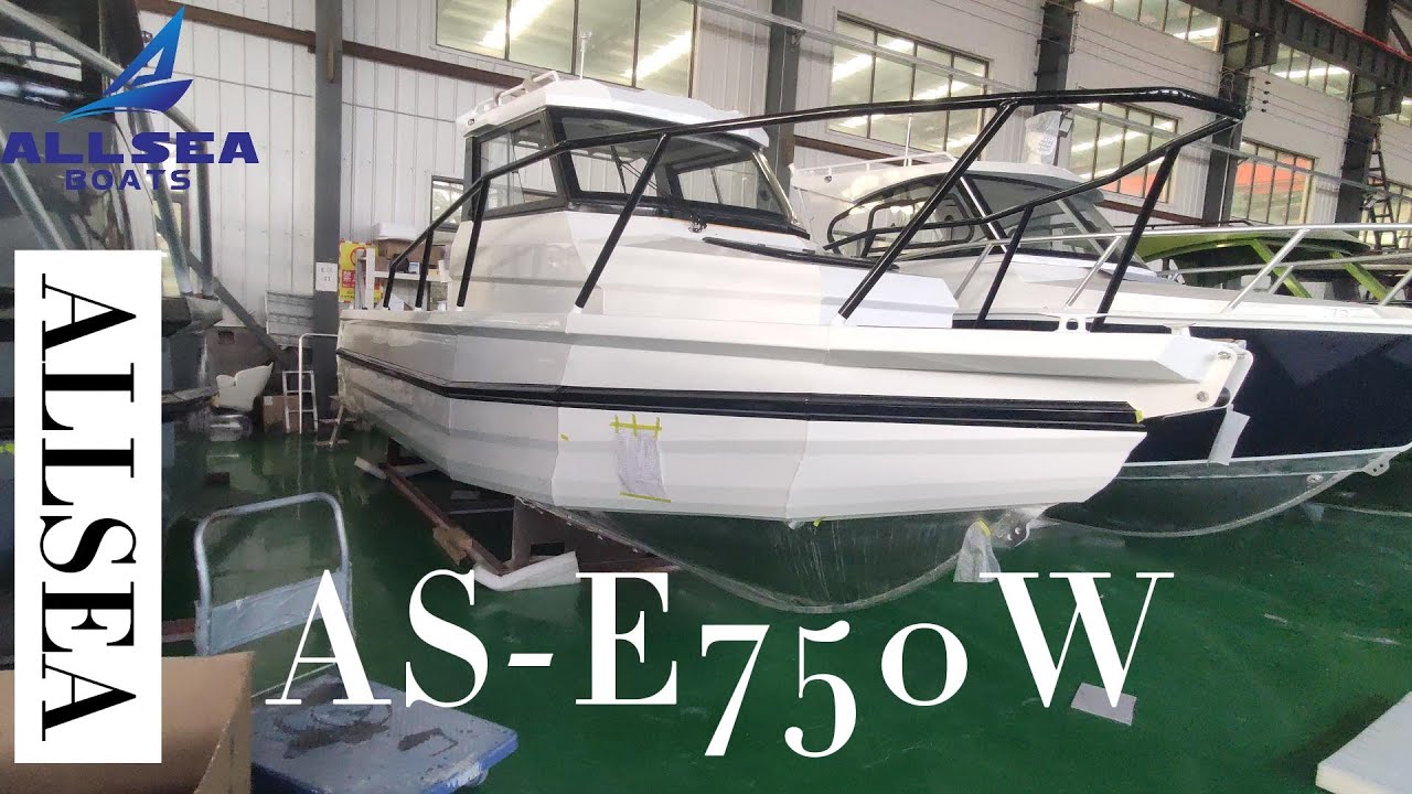 Allsea boats most popular model AS-E750W,25ft aluminum fishing boat ...