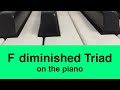 F Diminished Triad (Fdim) | Piano And Music Theory Tutorial Chords ...