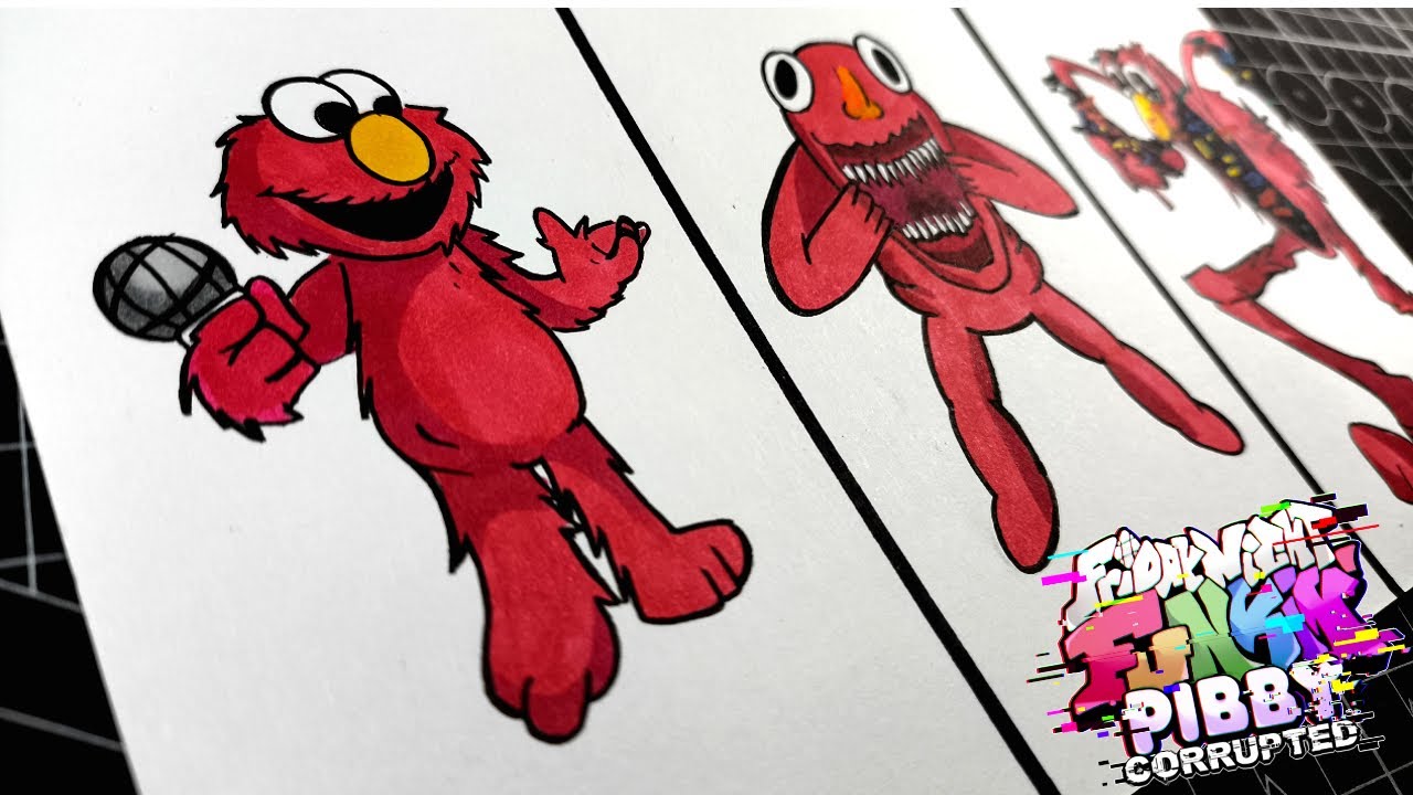 DIBUJO Friday Night Funkin' VS BROKEN STRINGS ELMO EVOLUCION | Sesame ...