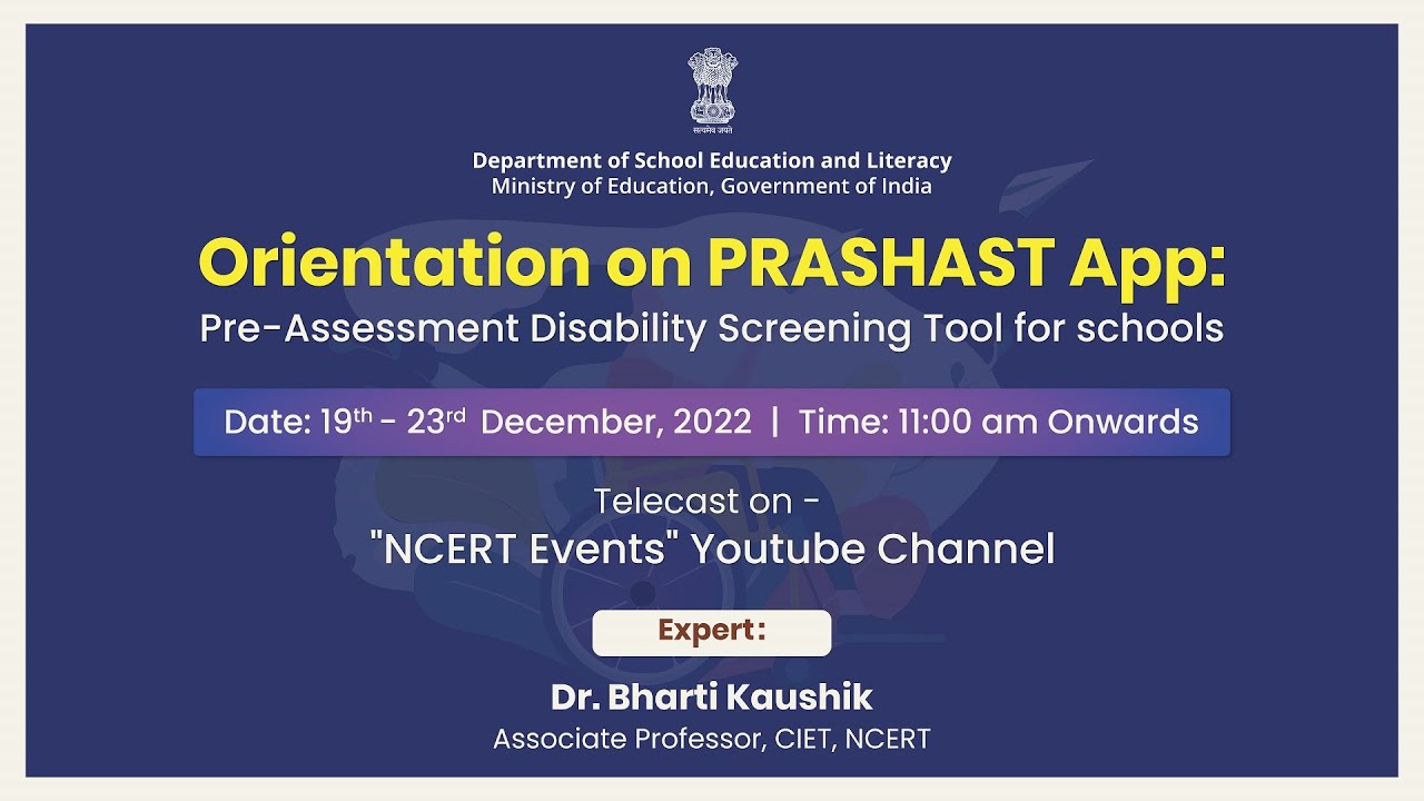 Topic: Orientation on PRASHAST App: Pre - Assessment Disability ...