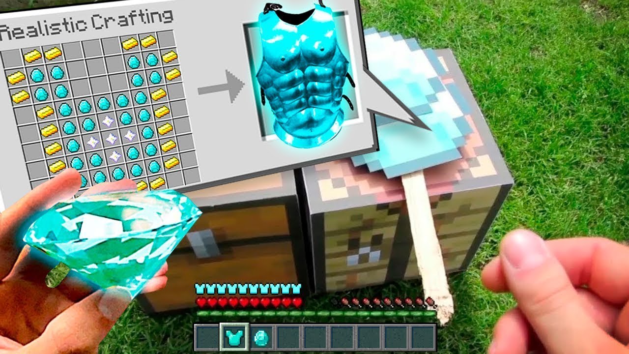Realistic Minecraft in Real life POV Realistic Diamond Crafting of ...