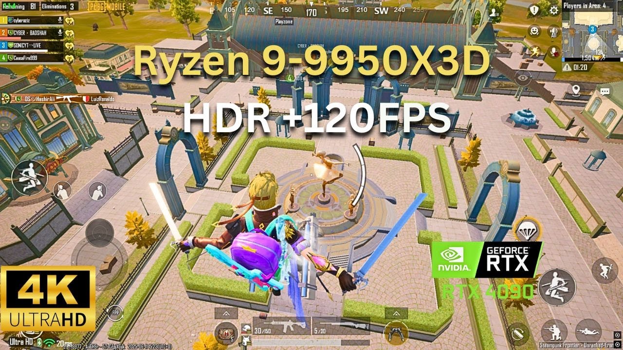 PUBG MOBILE | HDR +120FPS | 4K Ultra Graphics Test | Ryzen 9 9950X3D ...