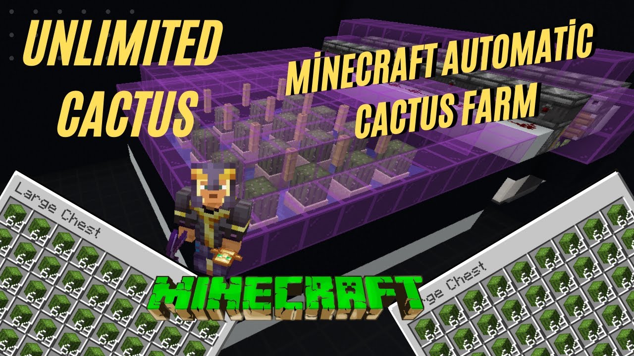 Minecraft Automatic Cactus Farm AFK !!! - YouTube