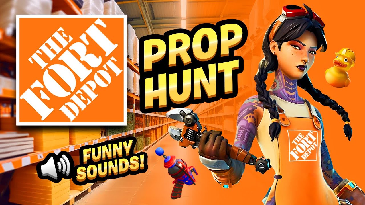 FORTNITE The Fort Depot Prop Hunt 🛒🎯 Props vs Seekers 🔊 Custom Meme ...