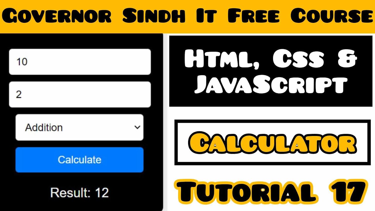 How to Make a Calculator using HTML CSS JavaScript | Html Tutorial for ...