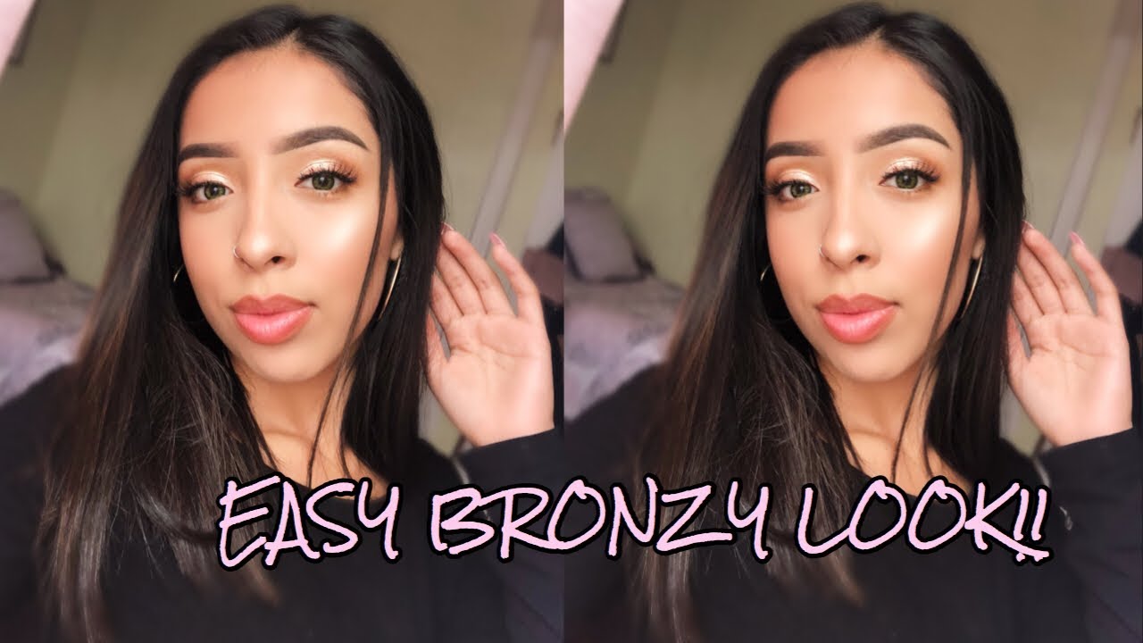Simple Bronzy Look || Mini Eyebrow Tutorial - YouTube