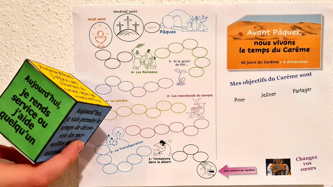 Calendrier et dé du Carême - YouTube