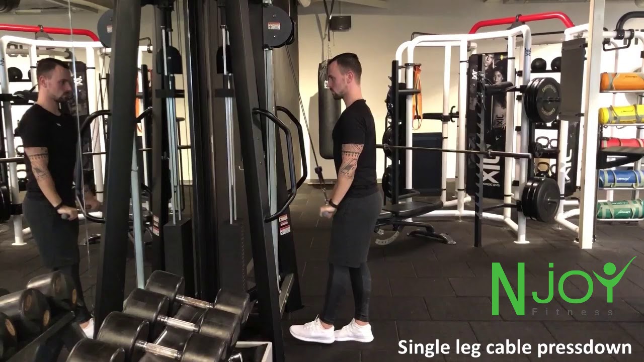 Single Leg Cable press down - YouTube
