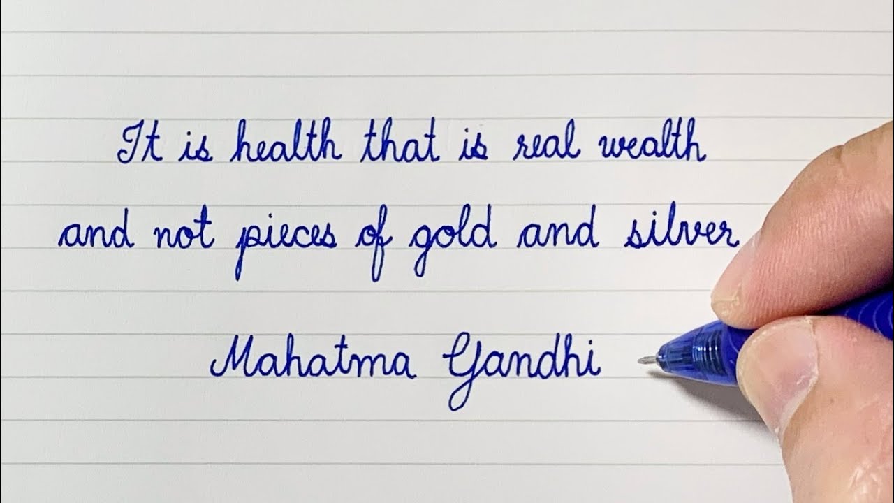 Mahatma Gandhi Quote, inspiration and motivation by cursive handwriting ...