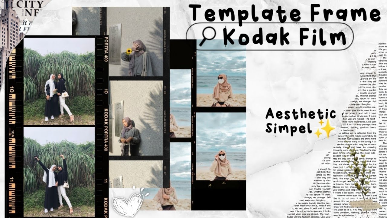 Tutorial edit foto dengan frame Kodak film || Aesthetic template ...