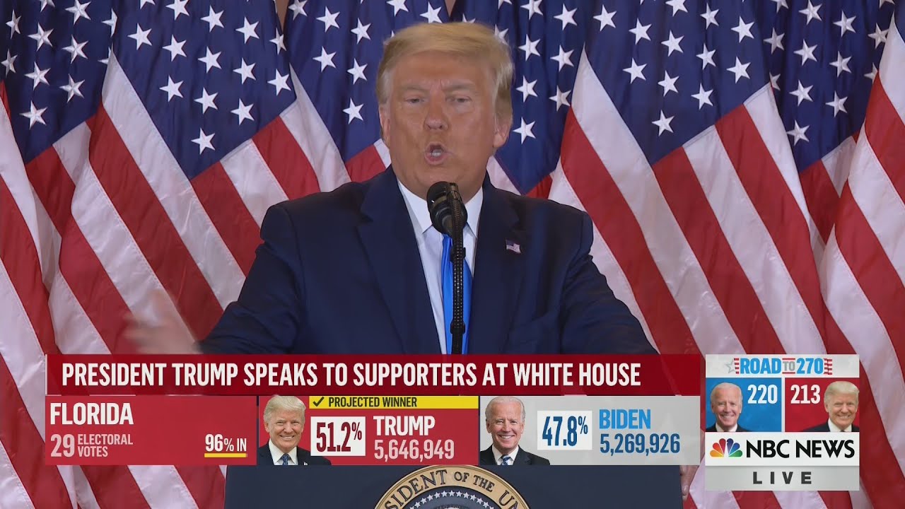 Pres. Trump speaks for the first time on Election Night - YouTube