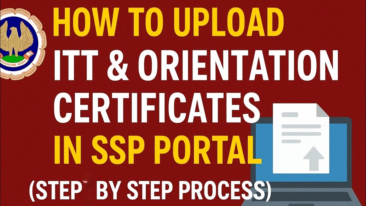 How to Upload ITT & Orientation Course Certificates on ICAI SSP Portal ...