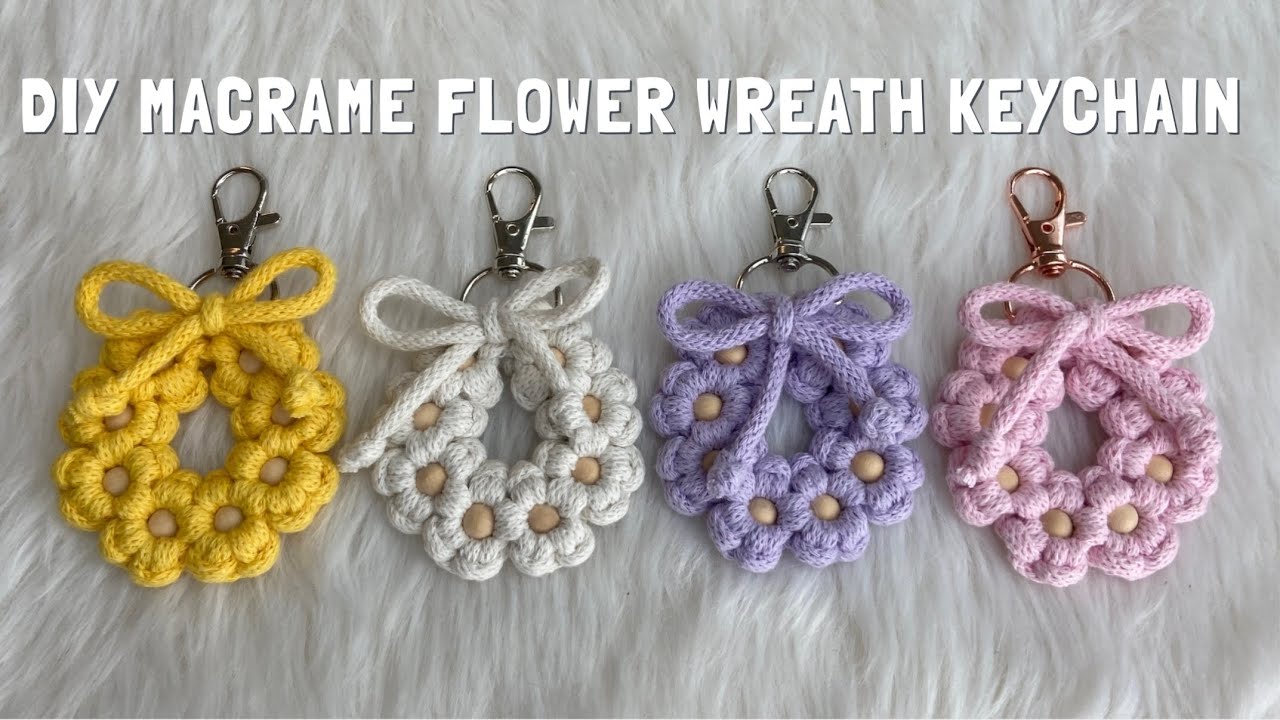DIY Macrame "Flower Hour" Keychain Tutorial - YouTube