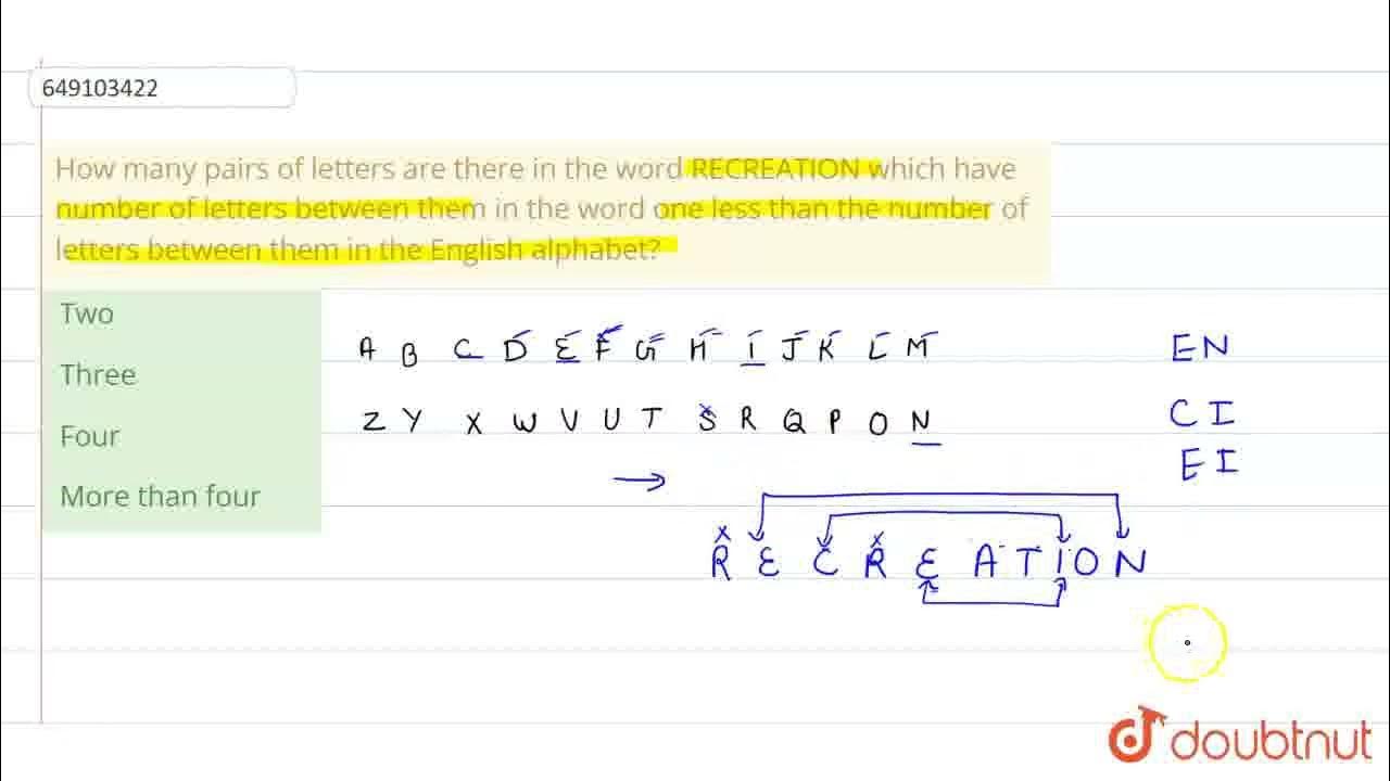 How Many Pairs Of Letters Are There In The Word RECREATION Which Have how-many-pairs-of-letters-are-there-in-the-word-recreation-which-have