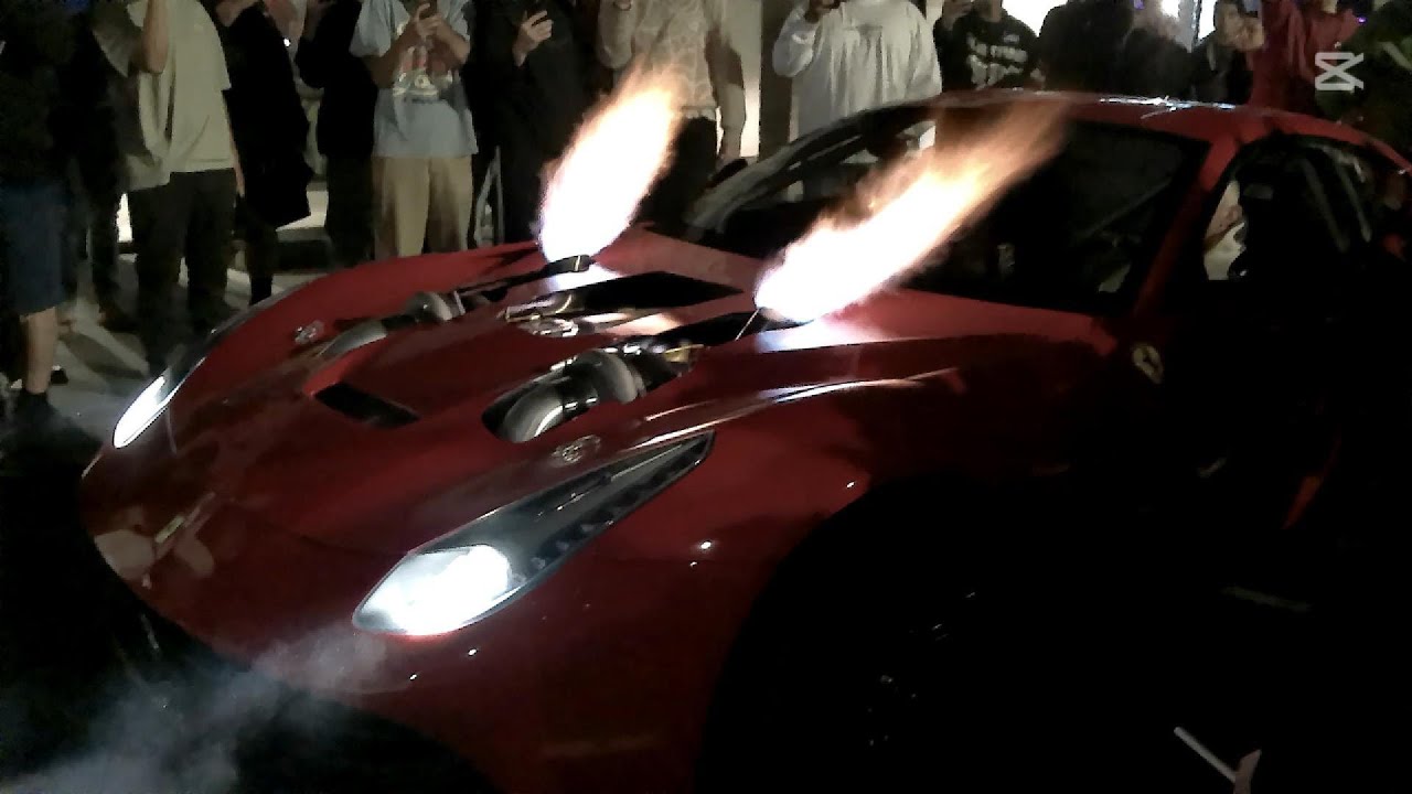 DDE bring 1300WHP F12 to its first car meet in oc!!!!!! - YouTube
