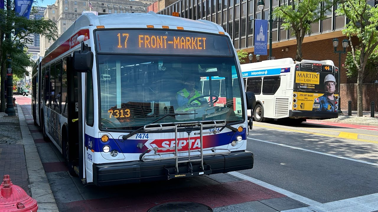 SEPTA: On Board 2016 Novabus LFS Artic Hybrid #7474 On Bus Route 17 ...