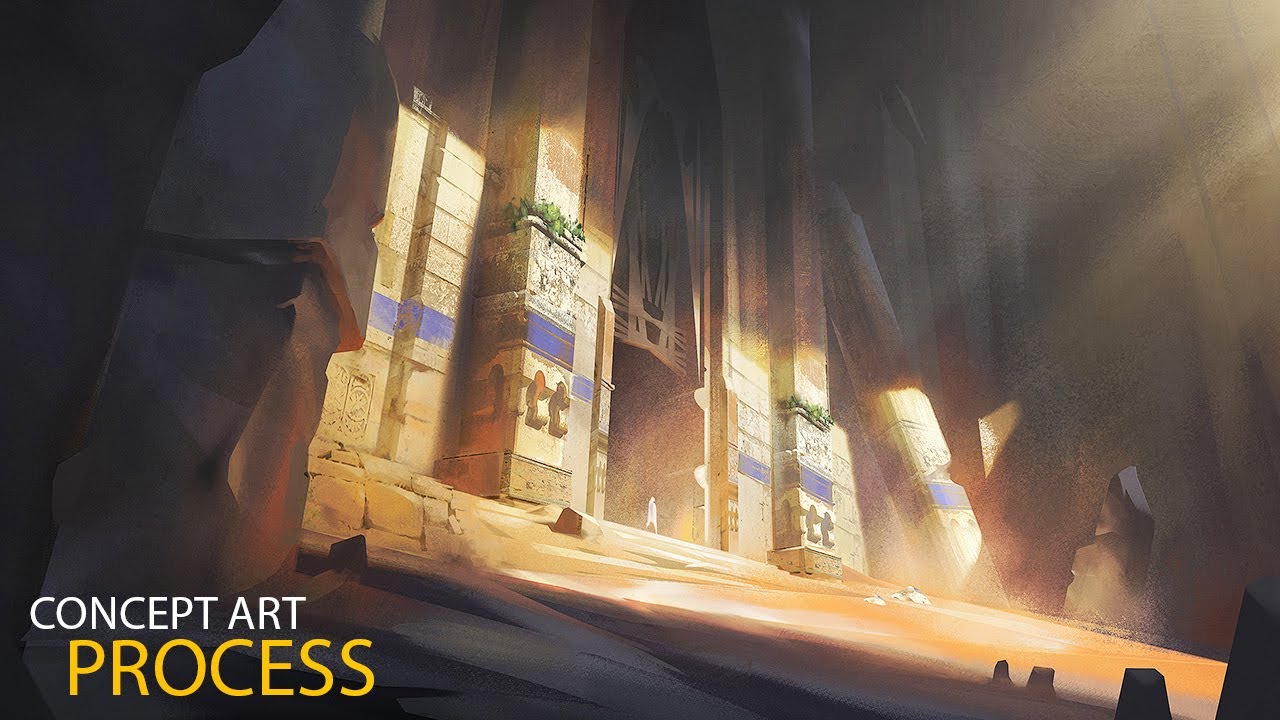 Using a 3D Blockout for Concept Art: Process II - YouTube