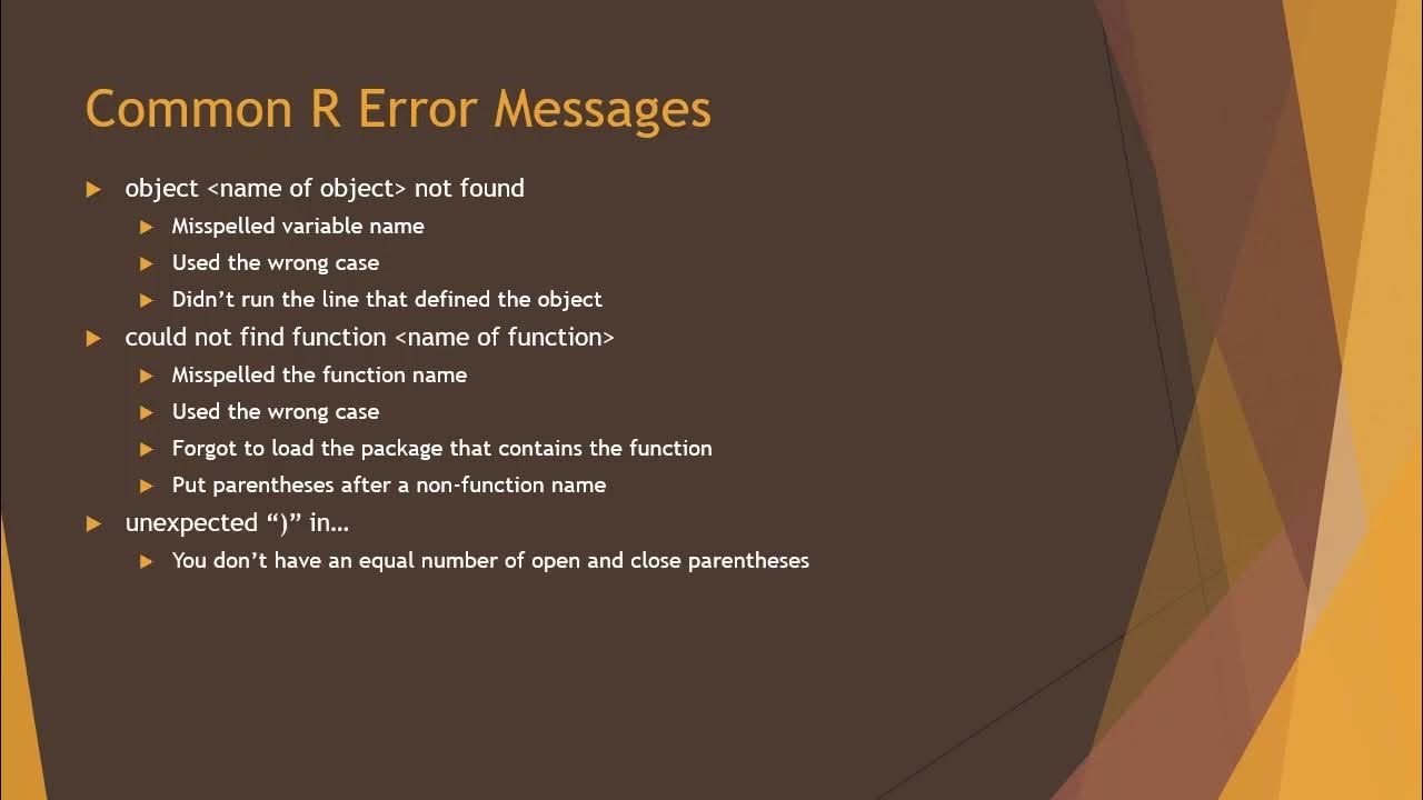 Extending R, Debugging, and Obtaining Help (Part 5) - YouTube